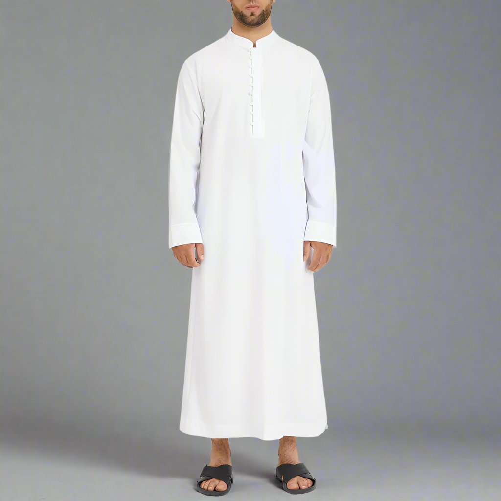 Formal Plain White Thobe – Mystic Modesty