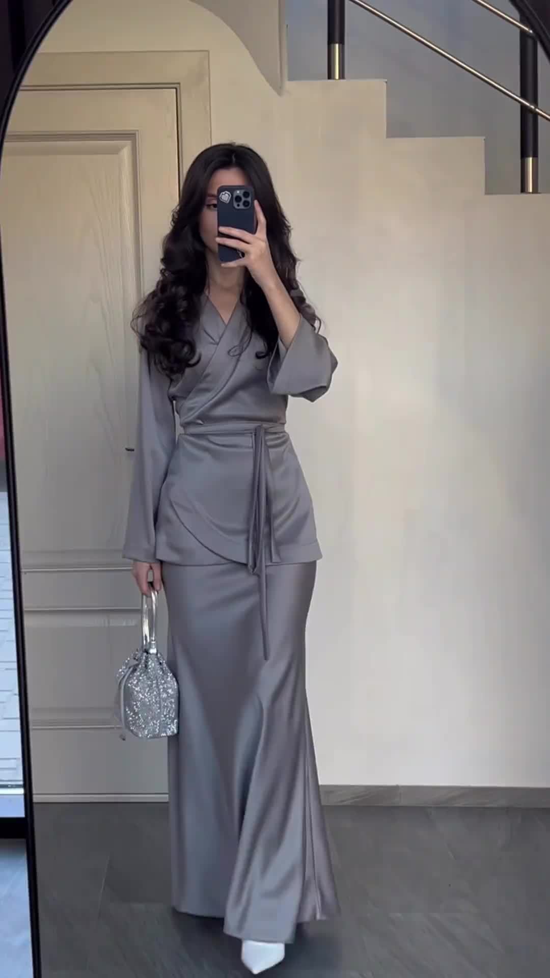 Effortless Elegance Two-Piece Modest Maxi Set Grey – Mystic Modesty